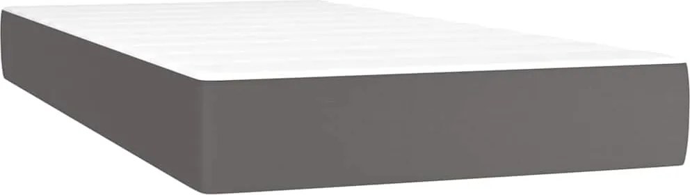 Box spring postel s matrací šedá 200x200 cm umělá kůže 3128935
