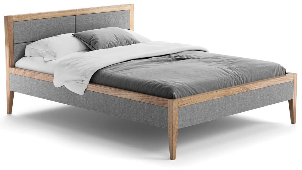 Čalouněná dubová postel 160x200cm Belagio Šedá