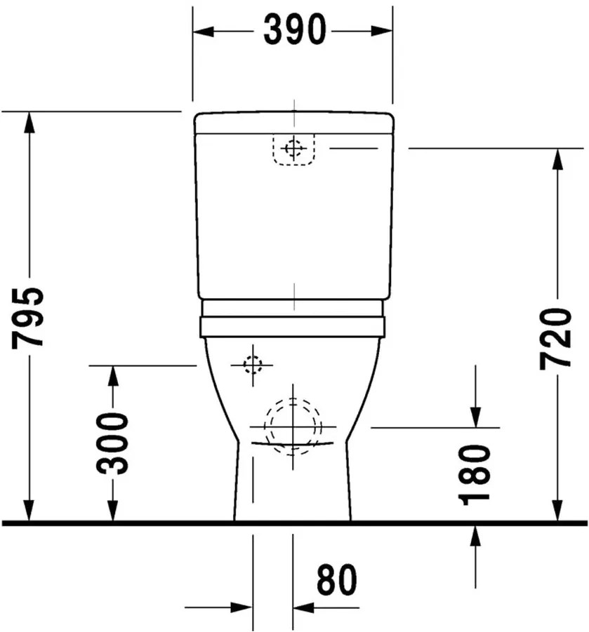 Duravit Starck 3 - Stojící kombi WC, 4,5 l, 360 x 655 mm, bílé 0128090064