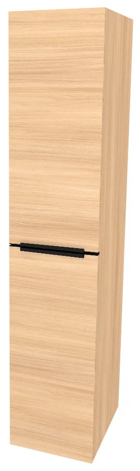 Mereo Mereo, Mailo, koupelnová skříňka vysoká 170 cm, černé madlo, Multidecor, CN594LPBDSB1