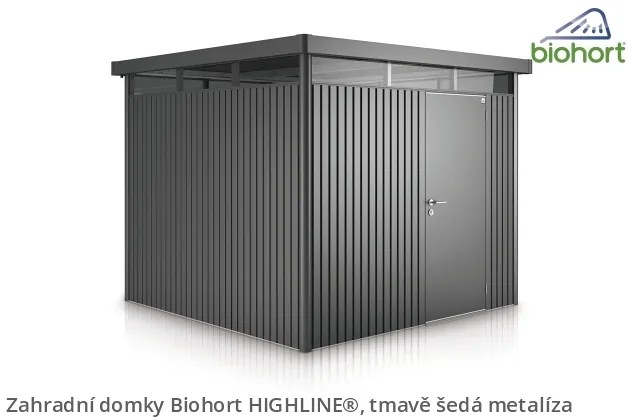 Biohort Zahradní domek HIGHLINE® H2-1K Barva: tmavě šedá metalíza