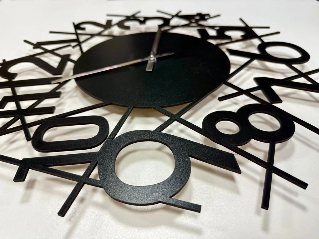 dřevo života Nástěnné hodiny NUMERO Zvolte barvu dekoru: Wenge, Zvolte velikost hodin (cm): 35x35, Barva ručiček: Stříbrné