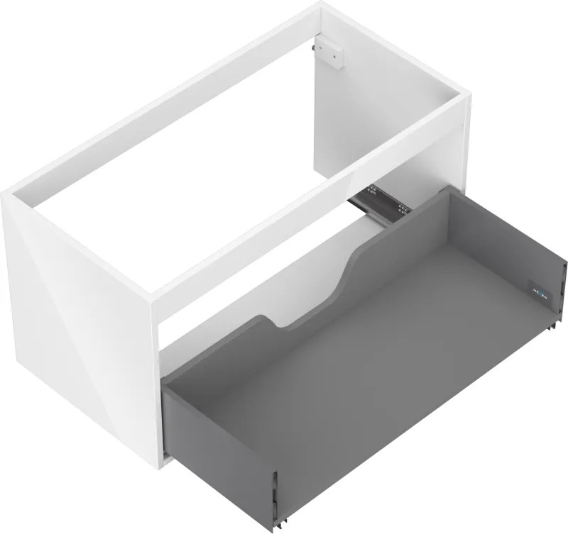 Mexen Box-A, závěsná skříňka 90 cm, 1 zásuvka, bílá lesklá, 91AX0-0900-470-1-00