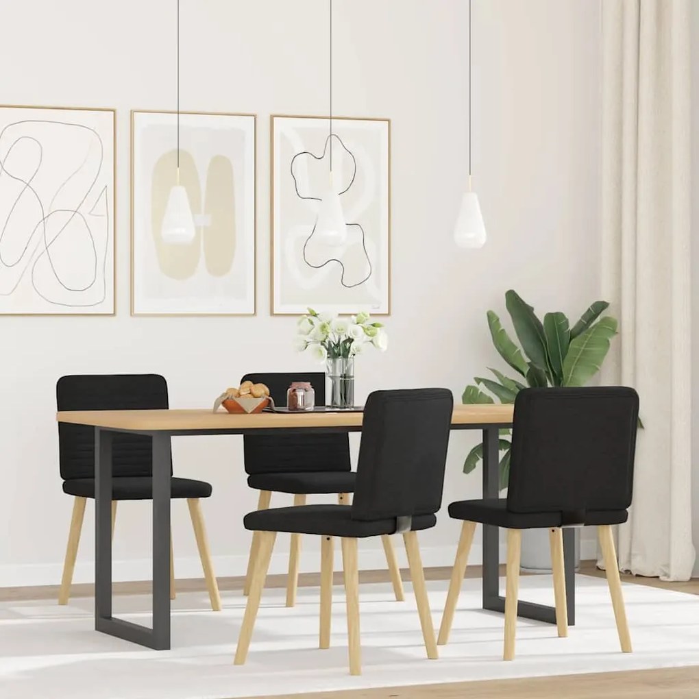 Jídelní židle 4 ks černé textil 3315246