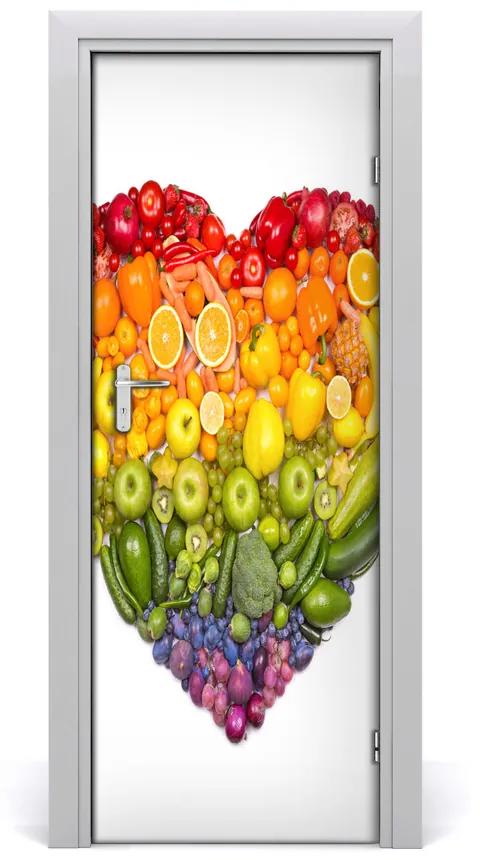 Fototapeta na dveře samolepící ovoce srdce 95x205 cm