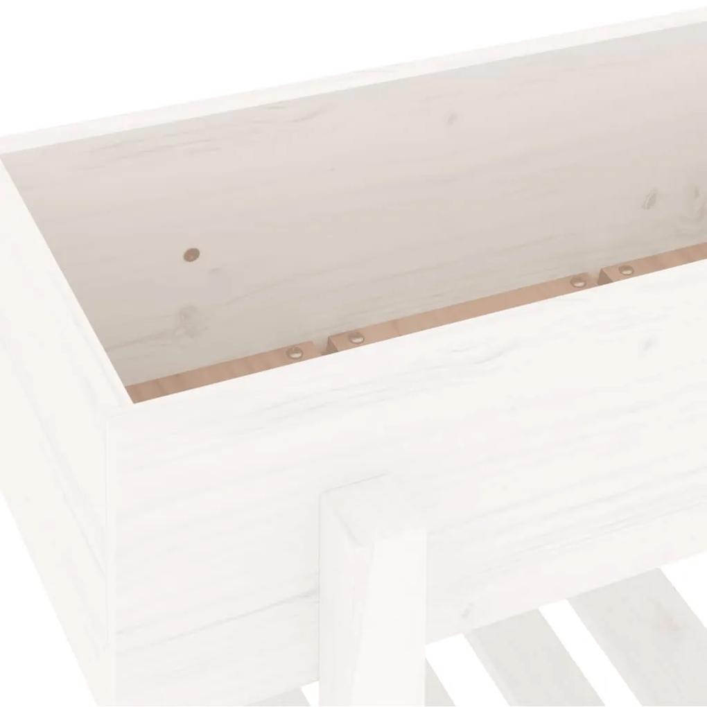 Zahradní truhlík bílý 62 x 30 x 69 cm masivní borové dřevo,  825234