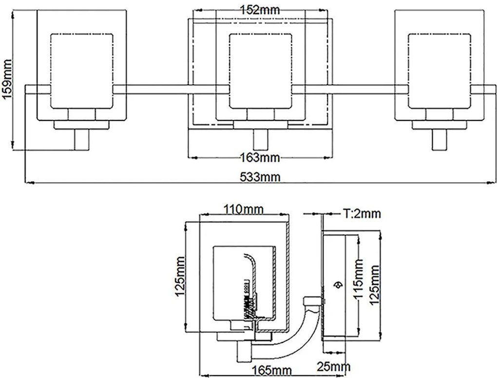 Elstead KOLT 3 koupelnové světlo nad zrcadlo IP44 chrom 3xG9