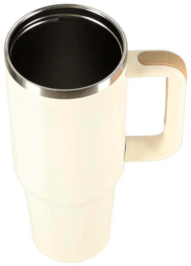 Creative Corner Termohrnek s brčkem a rukojetí termoska 1200ml krémová