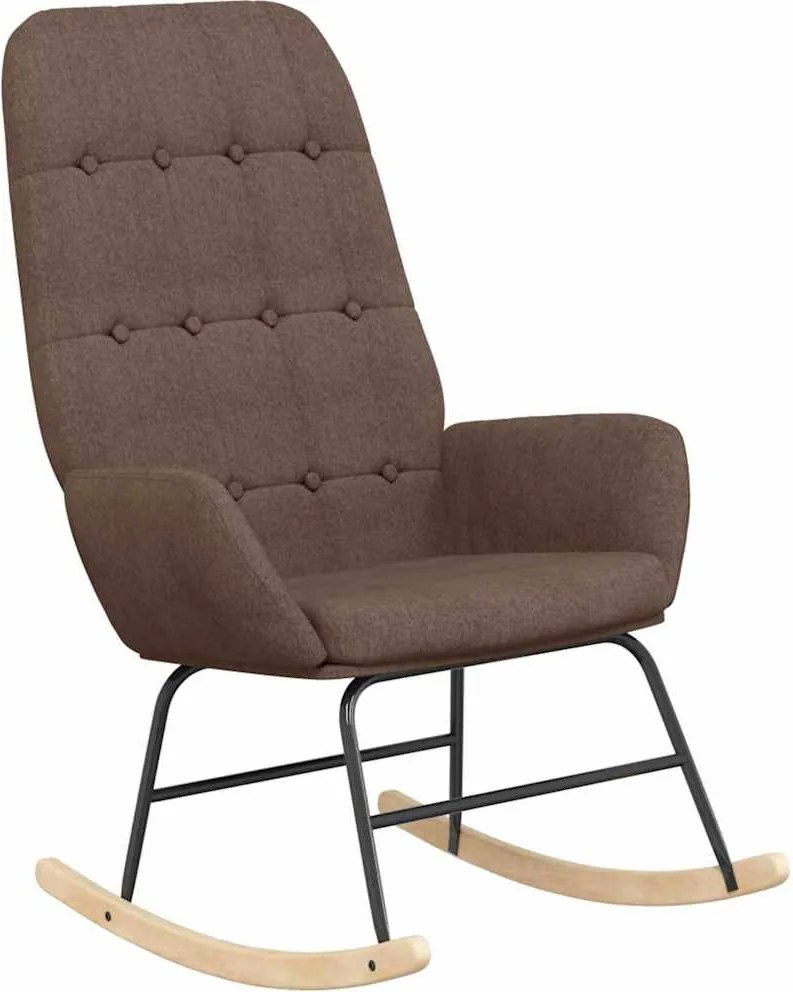 Houpací křeslo s podnožkou taupe textil 3097713