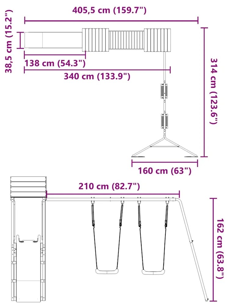 Dětské Hřiště Na Zahradu - Masivní dřevo douglasky