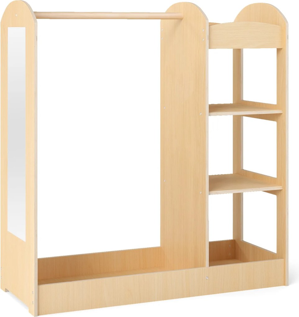 Costway Dětská šatní skříň Dětská se zrcadlem – 93,5 × 38 × 100 cm