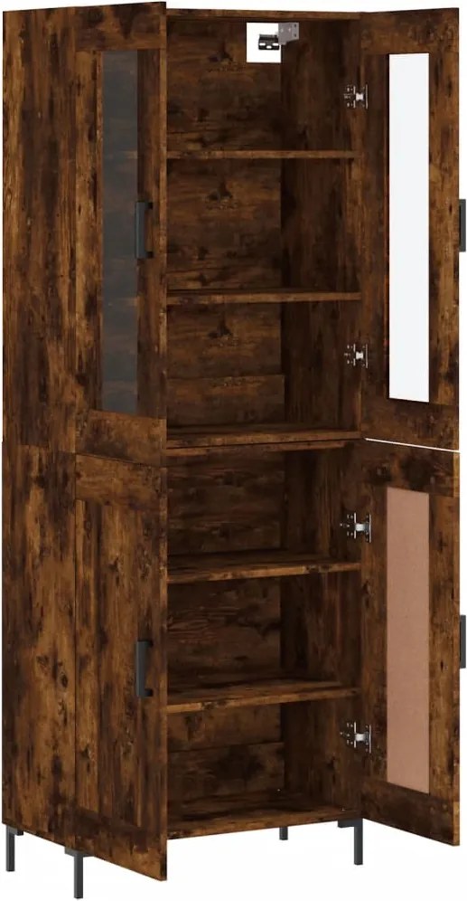Skříň highboard kouřový dub 69,5 x 34 x 180 cm kompozitní dřevo 3198342