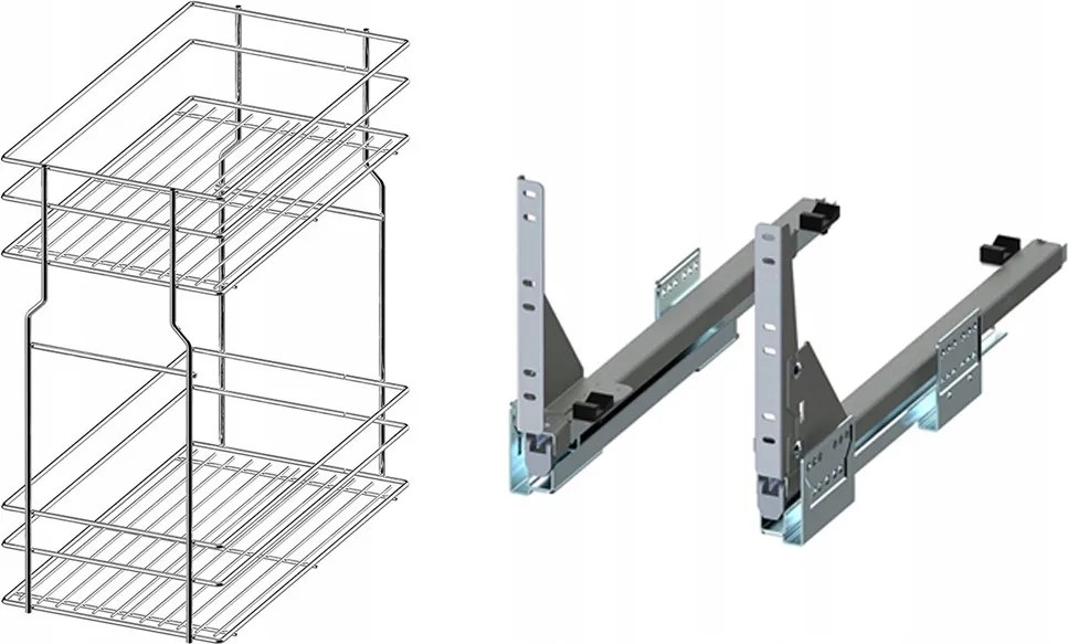 Koš do spodní skříňky Cargo 40 cm 400 Chrom 2p push tip-on Rejs plný výsuv