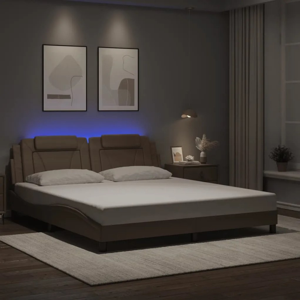 Rám postele Viana s LED bez matrace cappuccino 180x200 cm 3214040