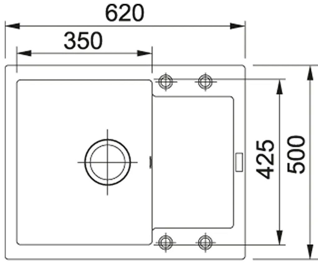 Franke Maris MRG 611-62, 620x500 mm, fragranitový dřez, bílá led 114.0284.758