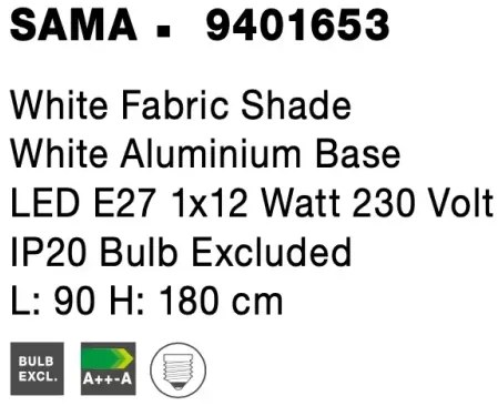 Retro stojací lampa Sama 90 bílé