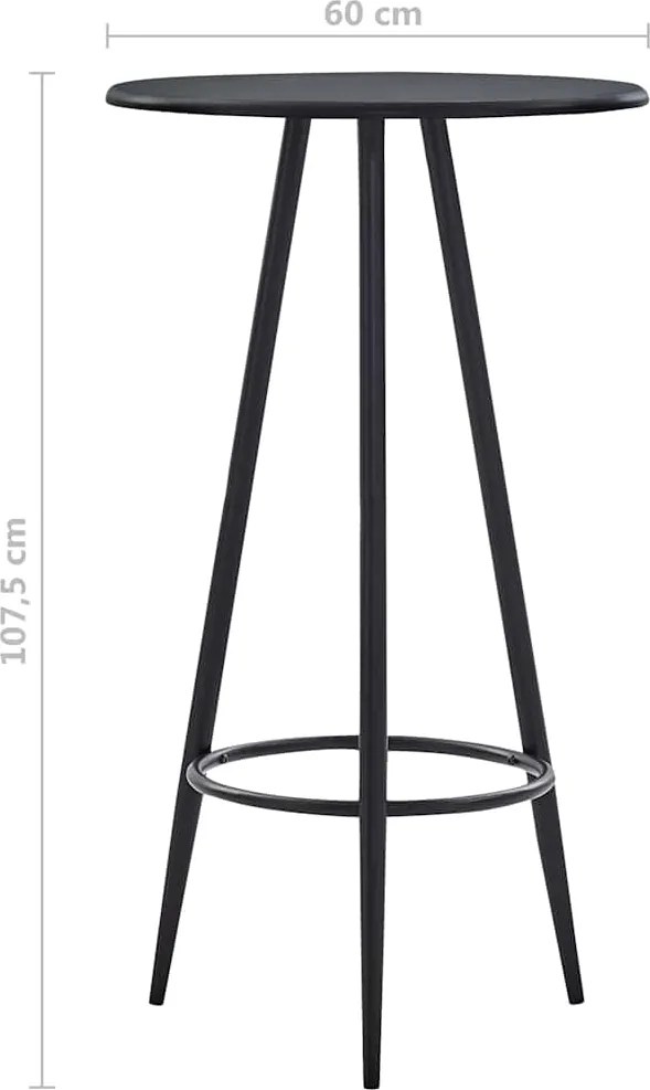 Barový stůl černý 60 x 107,5 cm MDF 281543
