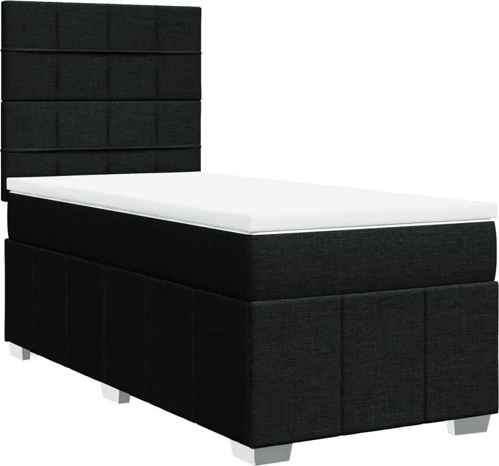 Box spring postel s matrací černá 80 x 200 cm textil 3291497