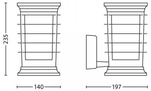 Philips 15280/54/PN - Venkovní nástěnná lampa MyGarden PATIO 1xE27/60W/230V IP44