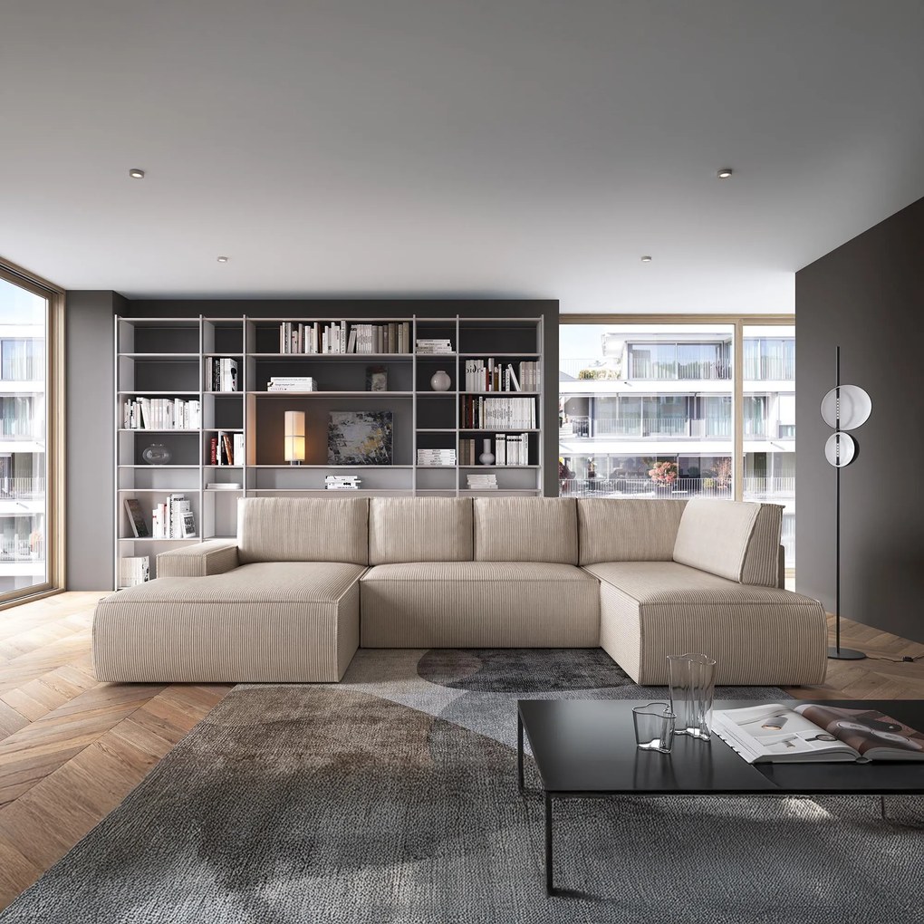 PCo Rohová sedací souprava FARO U2 (120), 329 cm Barva látky: Cihlová (Poso 39), Roh pohovky: Pravý roh