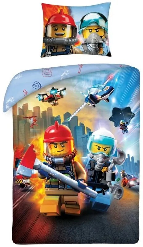 Halantex · Bavlněné ložní povlečení LEGO City - motiv záchranáři - 100% bavlna - 70 x 90 cm + 140 x 200 cm