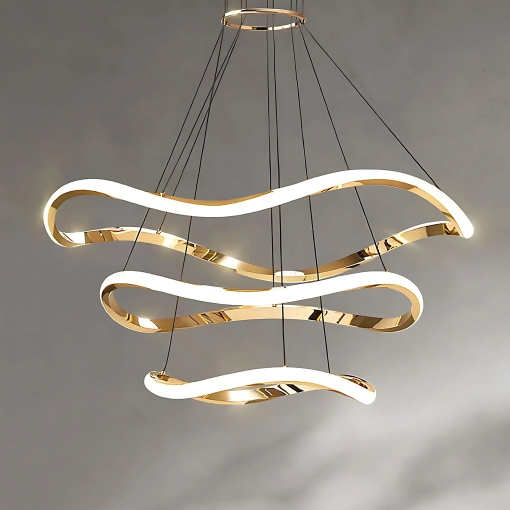 Toolight Toolight, stropní svítidlo 80cm, 24W, 3000K, LHJ018-CP3, zlatá, OSW-50008