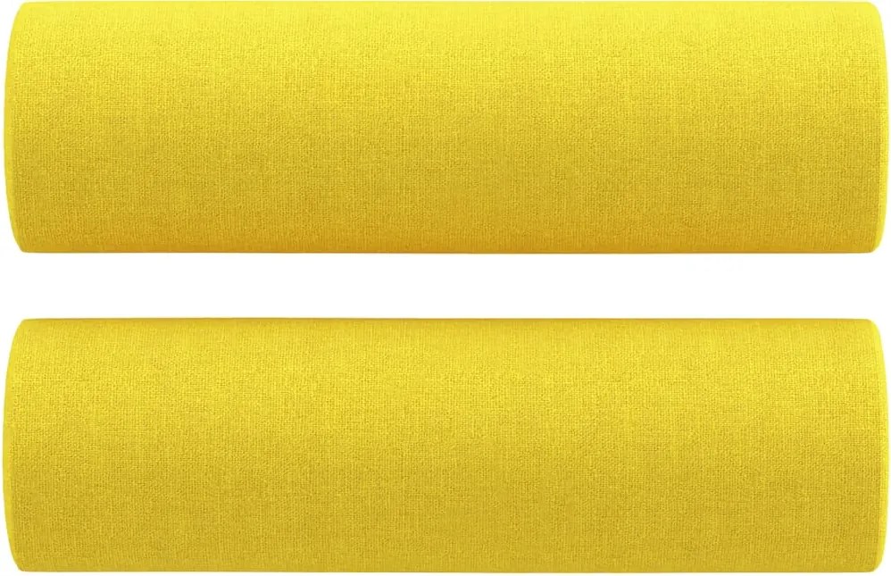 2dílná sedací souprava s polštáři světle žlutá textil 3201589