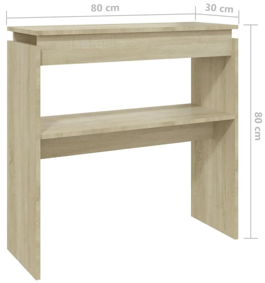 Konzolový stole dub sonoma 80 x 30 x 80 cm dřevotříska - Default Title