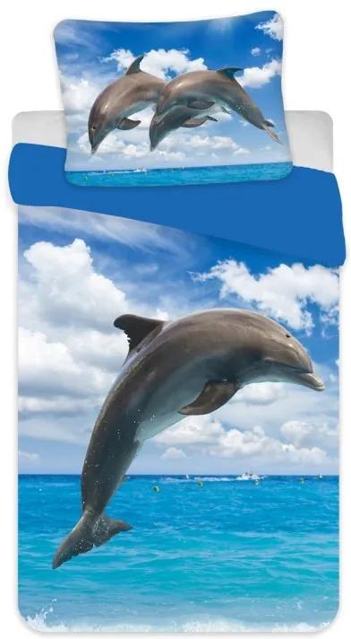 JERRY FABRICS Povlečení Delfín v moři Bavlna, 140/200, 70/90 cm