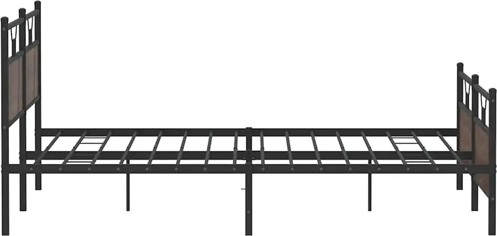 Kovový rám postele bez matrace hnědý dub 200 x 200 cm 3325106