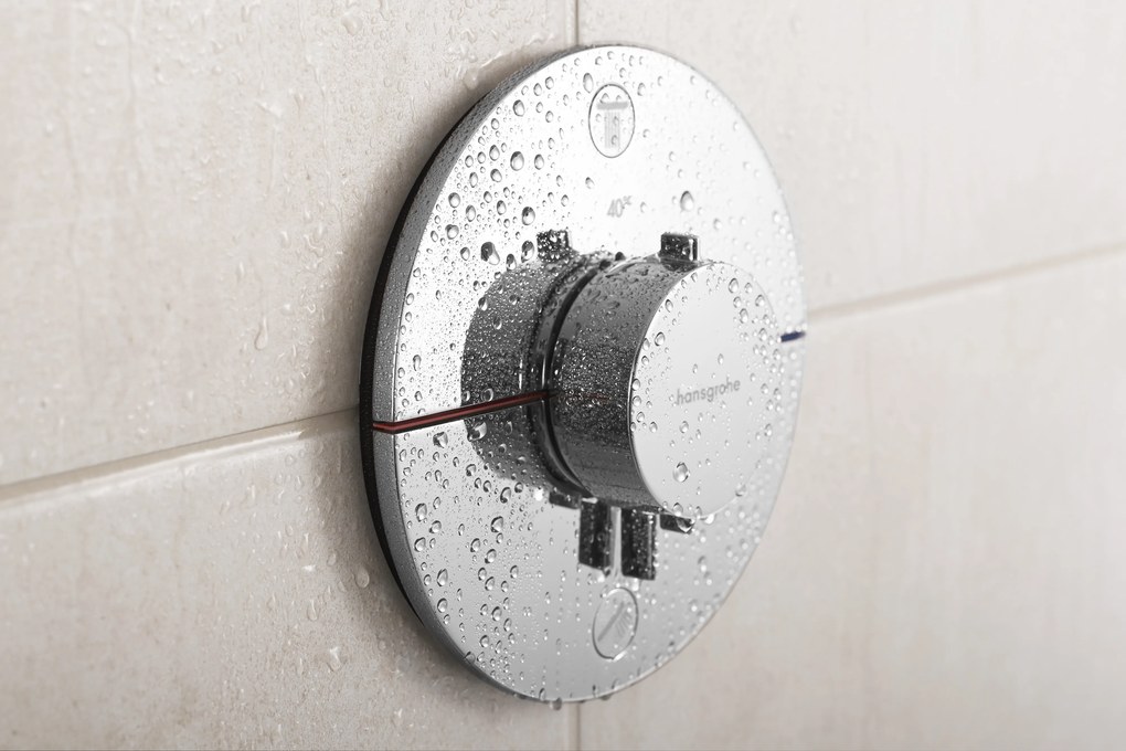 Hansgrohe ShowerSelect Comfort S, termostat pod omítku pro 2 spotřebiče s EN1717, chromová, HAN-15556000
