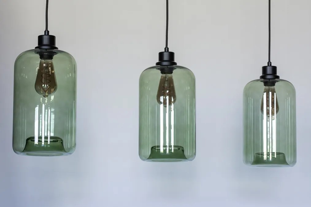 Závěsné designové svítidlo nad jídelní stůl Bottle Green
