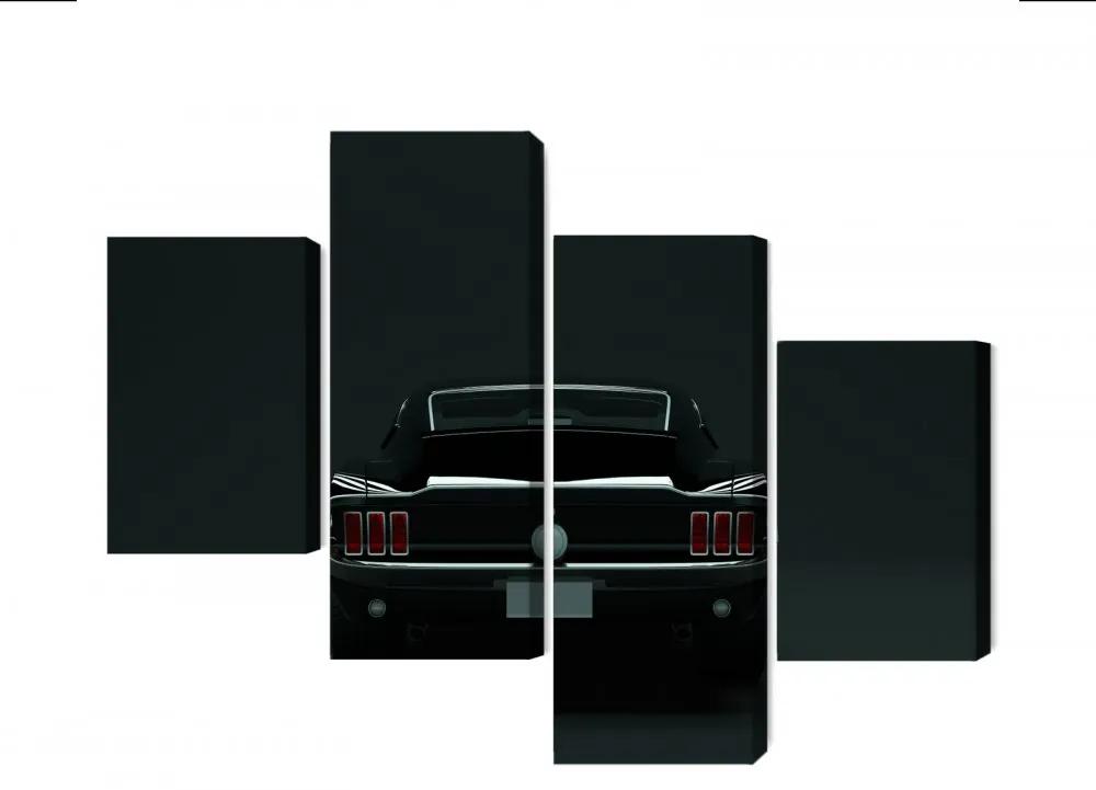 Vícedílný obraz Vintage Černé Svalové Auto Nedostatek Nedostatek Přírodní plátno 240x150