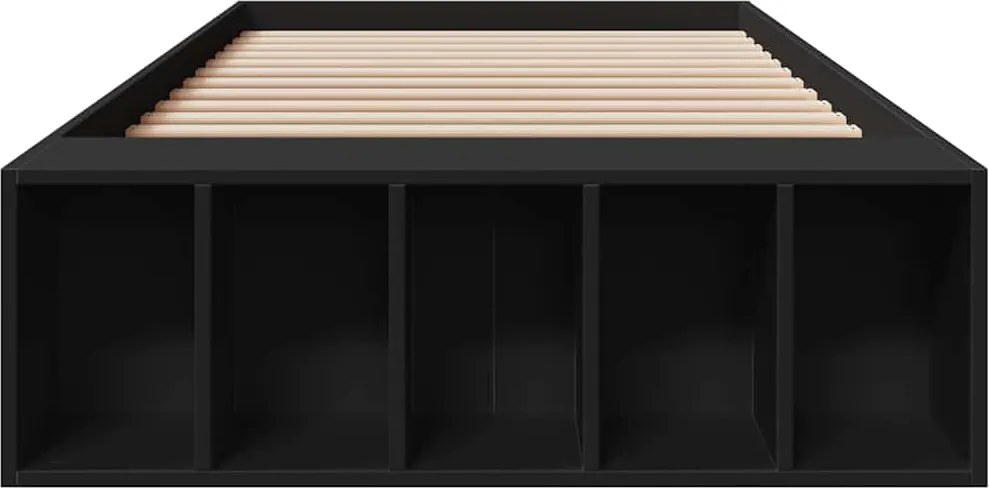 Rám postele černý 100 x 200 cm kompozitní dřevo 3280602