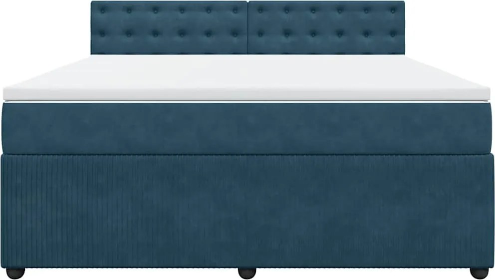 Box spring postel s matrací modrá 180 x 200 cm samet 3290122