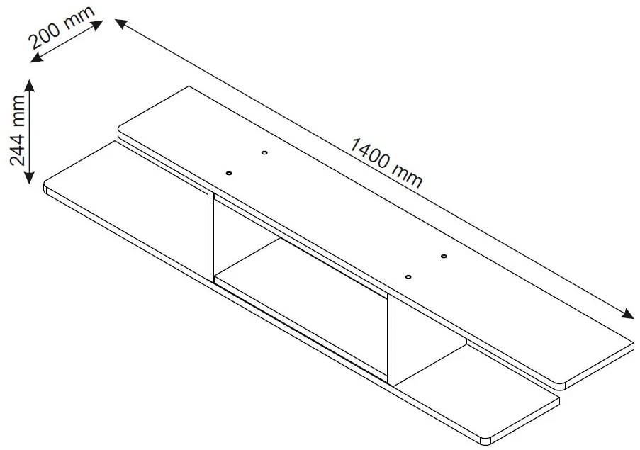 Nástěnný regál s policemi Avola, béžová kašmír/dub cremona