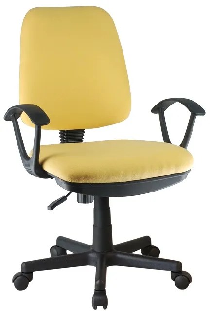 Kancelářská židle ve žluté látce TK2055
