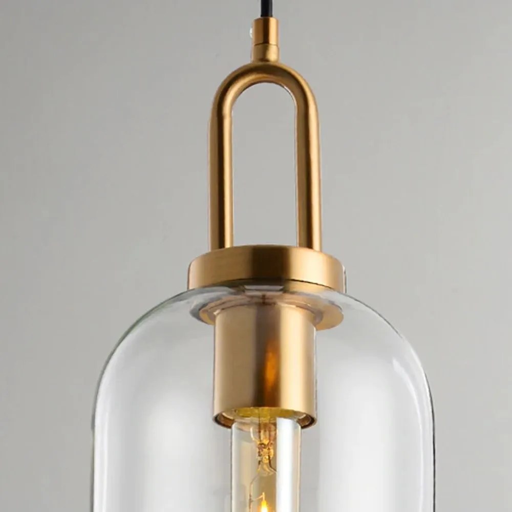 Toolight - Závěsné svítidlo ze skla 1xE27 60W APP442-CP, zlatá, OSW-05636