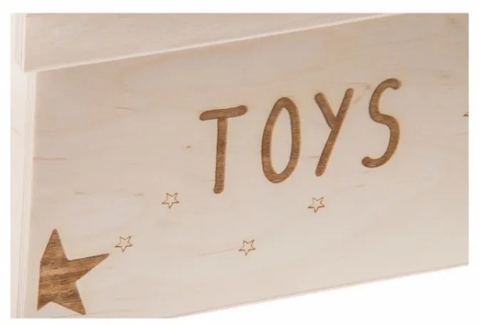 FK Dřevěný box na hračky - Toys gravír 25x25x20 cm, Přírodní