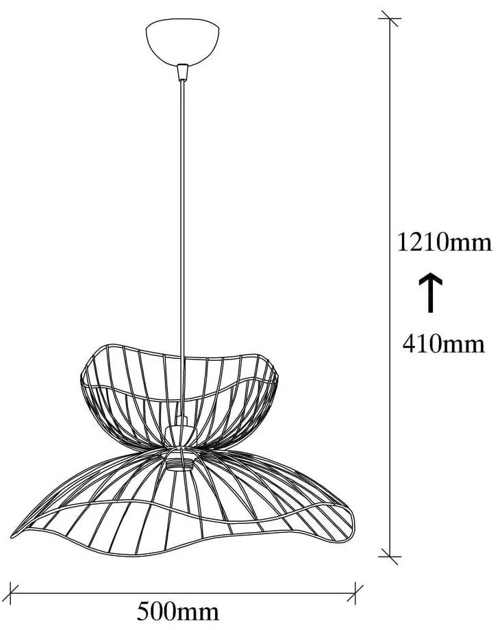 Černé závěsné svítidlo s kovovým stínidlem ø 50 cm Farac – Opviq lights