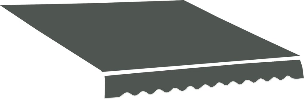 Náhradní plátno Outsunny pro markýzu - Měkký vlnkový lem - Vysoce husté polyesterové 280 g/m² s ochrannou proti UV záření v šedé 3,82D x 2,4Š (projekc