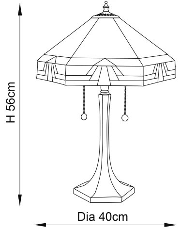 Endon 64286 - Stolní lampa Tiffany NEVADA 2xE27/60W/230V pr. 40 cm