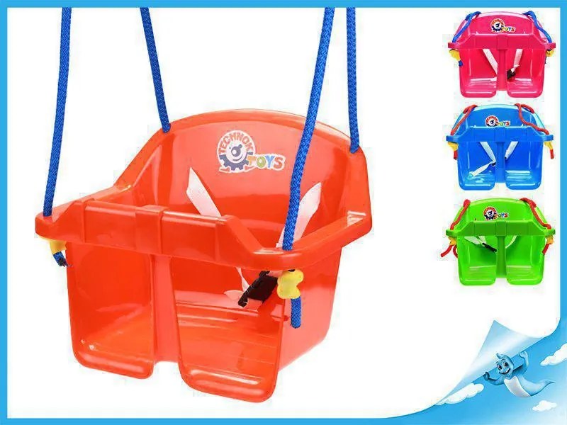 Houpačka Baby plast nosnost 20kg 4 barvy 36x30x29cm Růžová