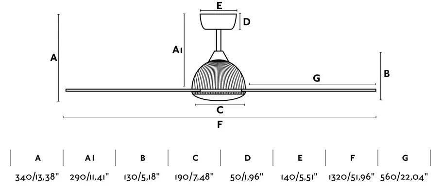 FARO GRID 33341 52“ bílá/světlé dřevo Reverzní stropní ventilátor