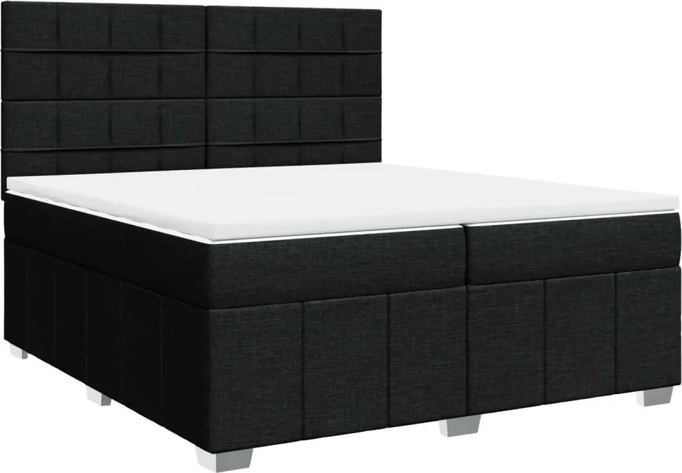 Box spring postel s matrací černá 200x200 cm textil 3291777