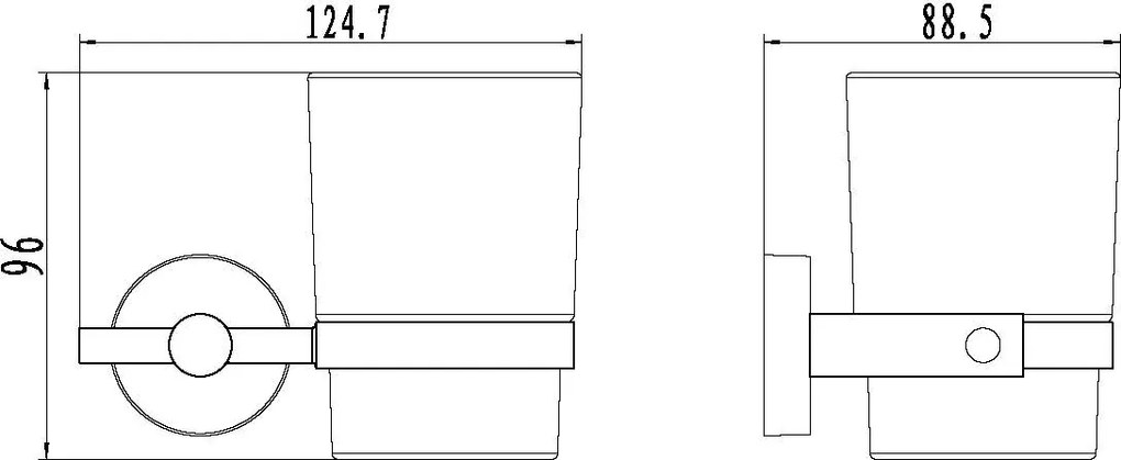 Novaservis - Držák zubních kartáčků a pasty sklo Mephisto chrom, 6806,0