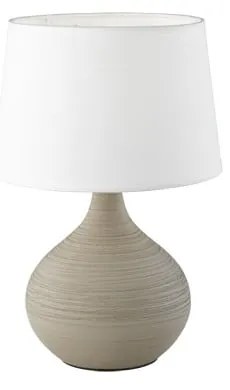 Bílo-hnědá stolní lampa z keramiky a tkaniny Trio Martin, výška 29 cm