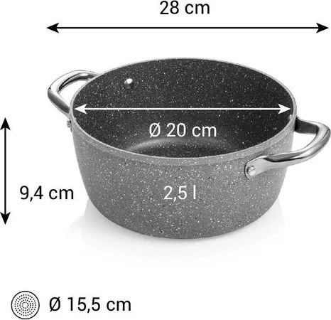 TESCOMA Kastrol i-PREMIUM Stone ø 20 cm, 2,5 l