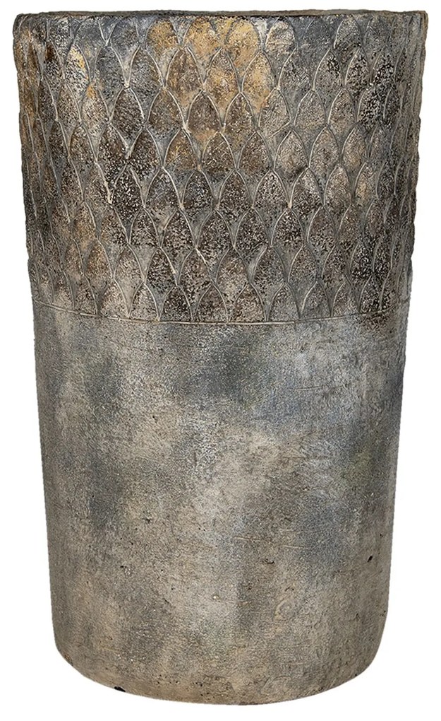 Šedý antik cementový vysoký květináč - Ø 24*39 cm