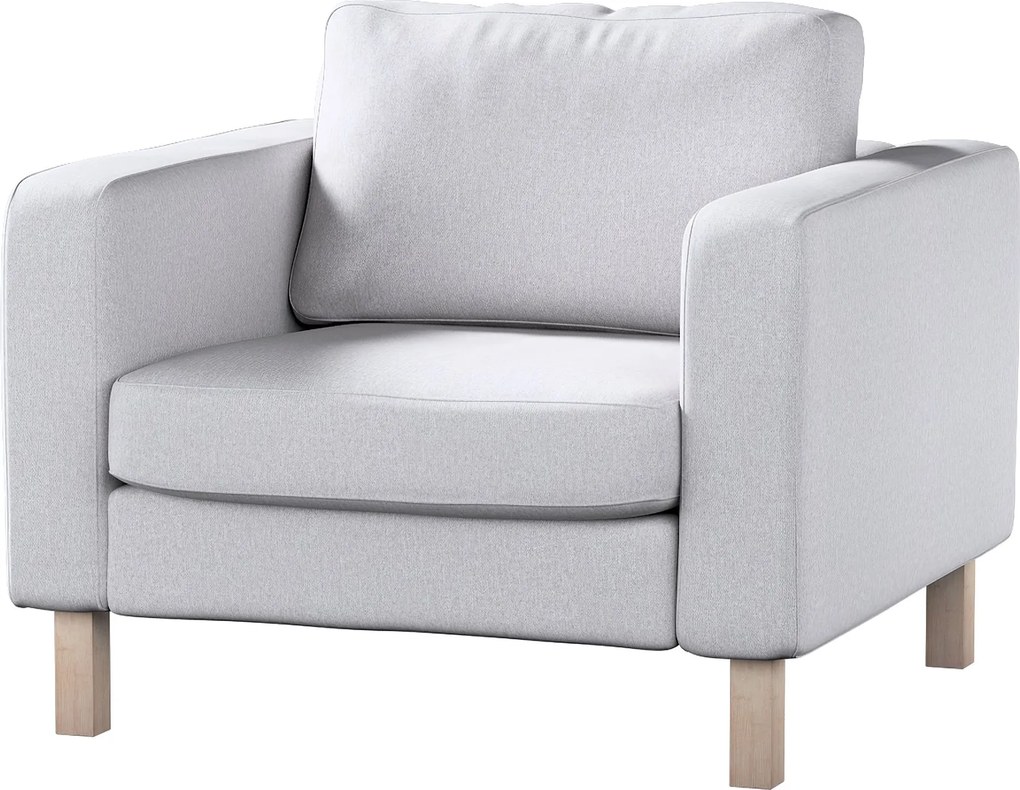 Potah na křeslo IKEA Karlstad, krátký barva šedá látka pletený vzor